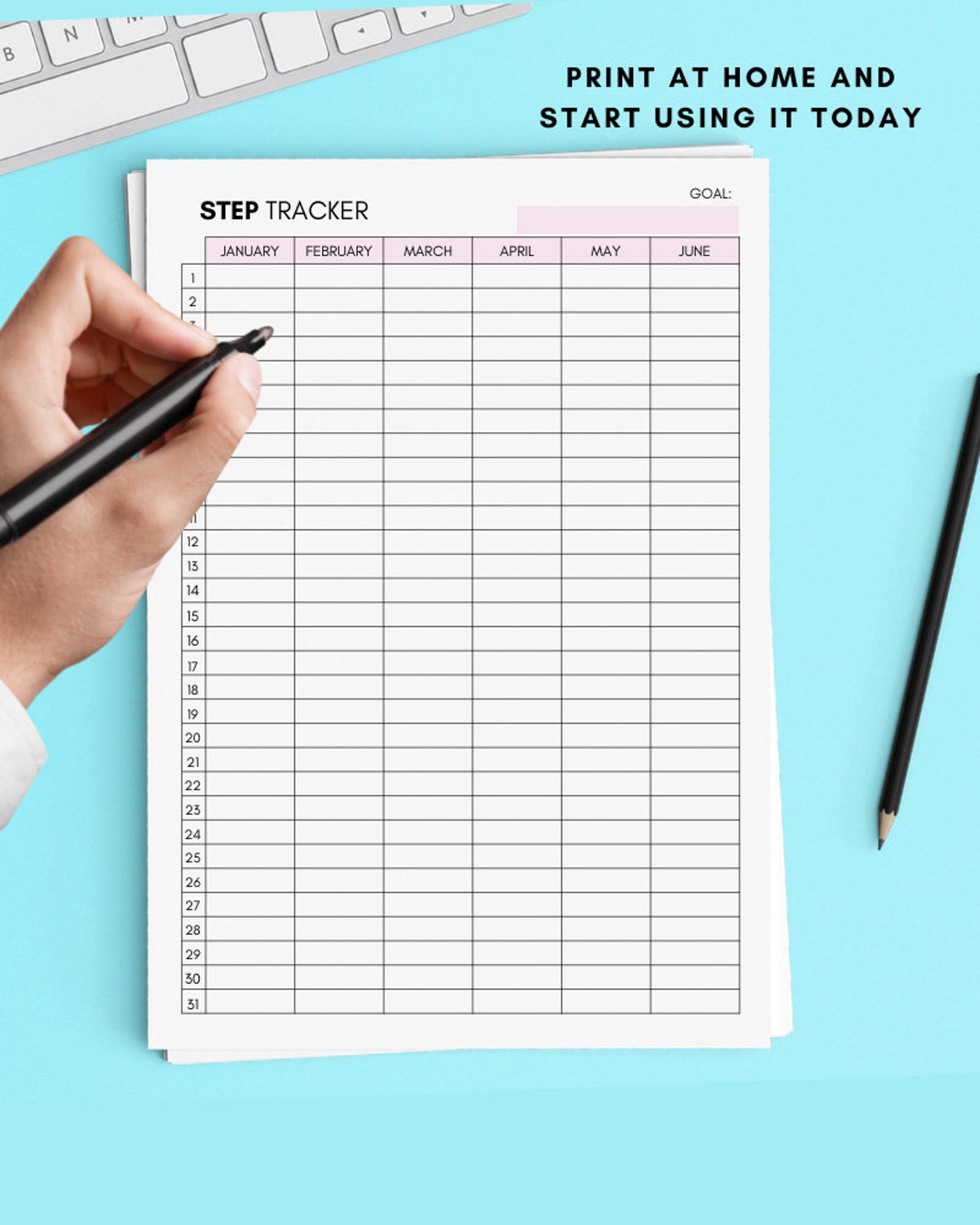 Step Tracker Step Log INSTANT DOWNLOAD Planner Insert A4 | Etsy