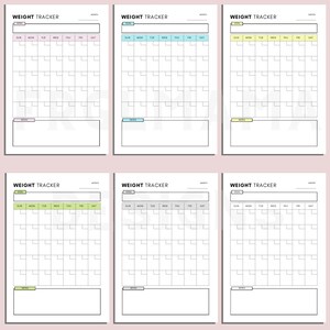 Daily Weight Tracker Printable: Weekly Weigh-in, Measurement Chart (PDF ...