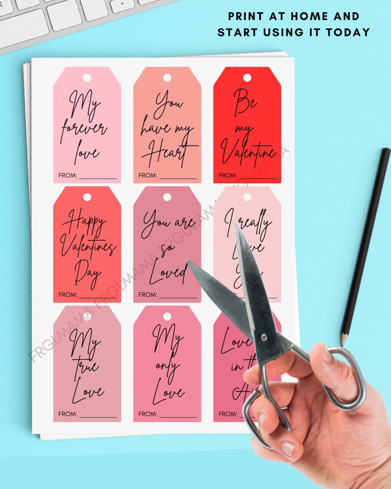 Valentines Gift Tag Printable Valentines Day Gift Tags Gift - Etsy