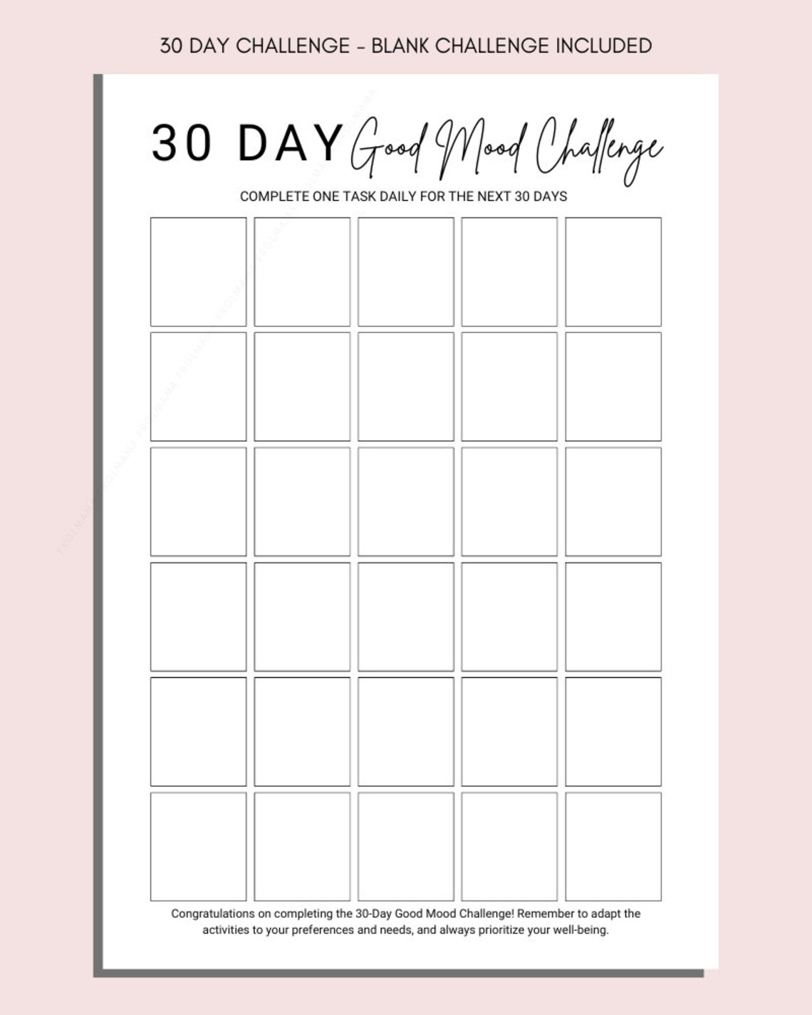 30 Day Good Mood Challenge Printable: Self-love Activities (PDF) - Etsy UK