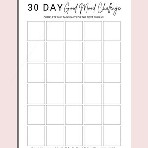 30 Day Good Mood Challenge Printable: Self-love Activities (PDF) - Etsy