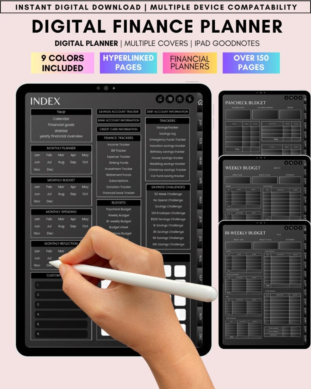 Digital Budget Planner: Finance Tracker, Weekly Overview (digital ...