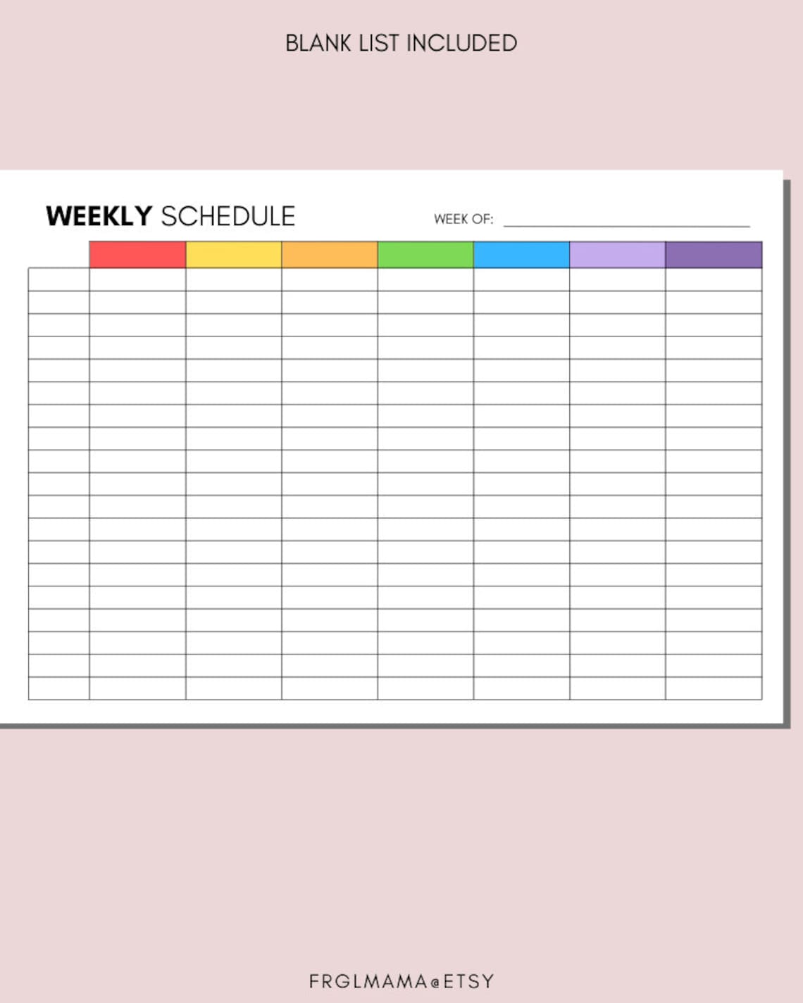 Printable Weekly Schedule: Hourly Planner, A4 A5 US Letter (digital ...