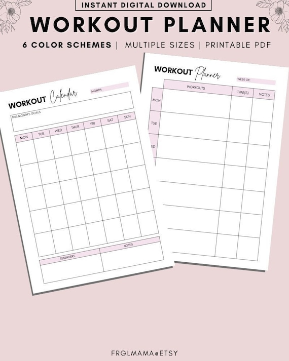 Exercise Planner Printable