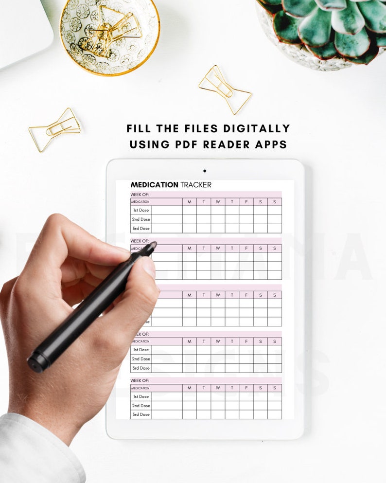 Printable Medication Tracker: Weekly & Monthly Pill Log (PDF) - Etsy