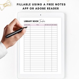 Library Book Tracker Printable, Library Loan Tracker, Library Book ...