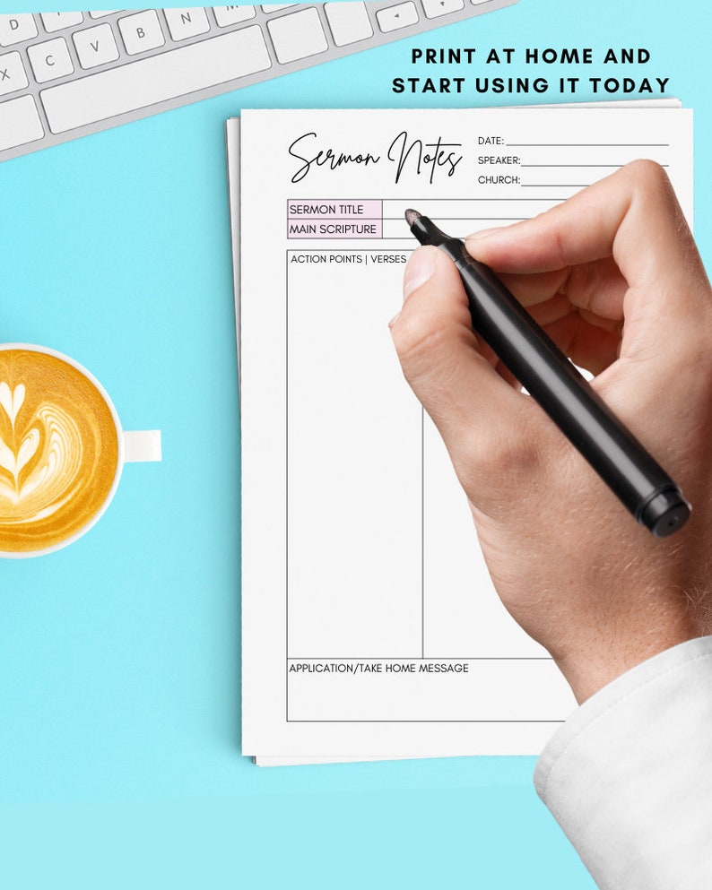 Printable Sermon Notes Sermon Summary Note Christian Planner Etsy