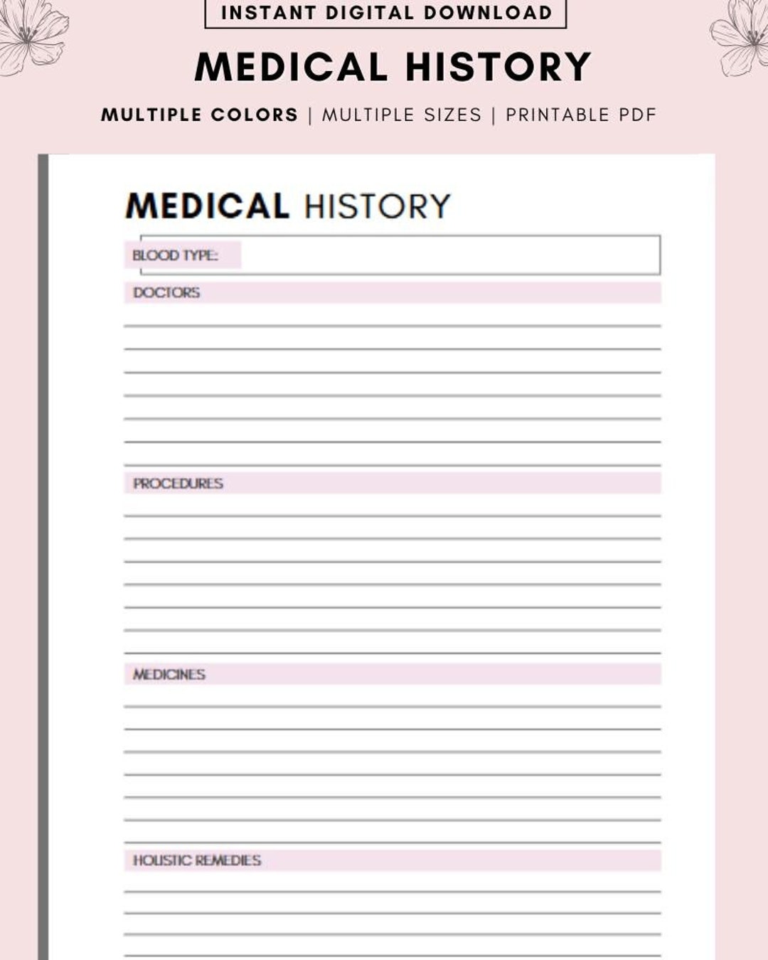 Medication Record Printable, Medication List and Info, Medical ...