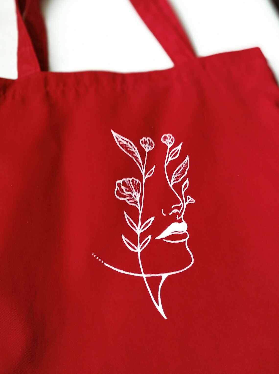 Red Cotton Tote Bag, Shopping Bag - Etsy