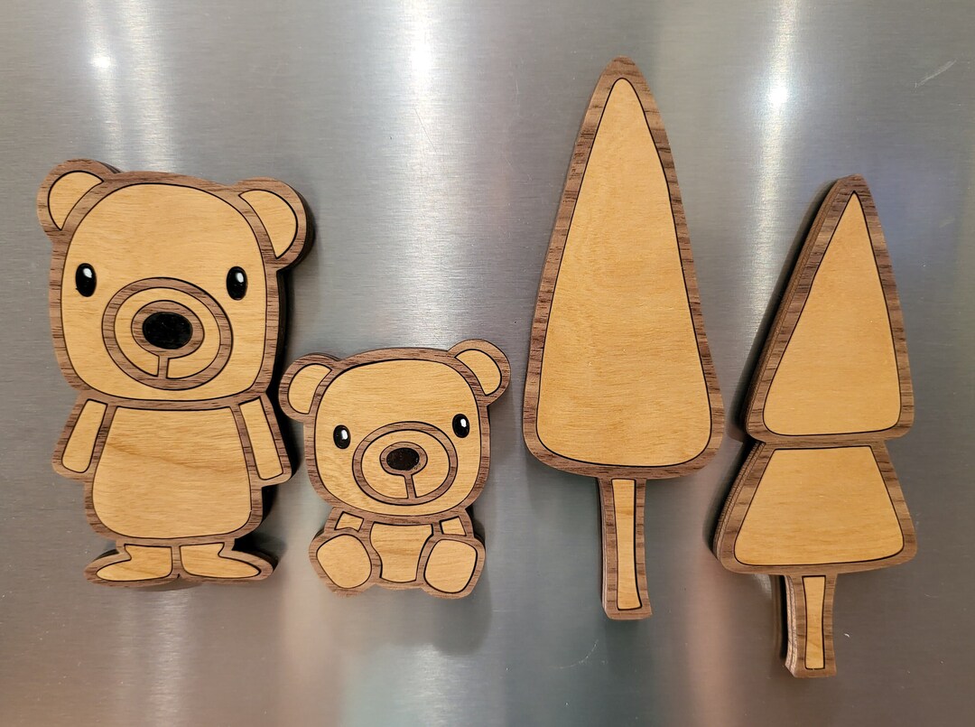 Bear Magnets - Frig Magnets - Teddy Bear Magnets - Wooden Bear Magnets ...