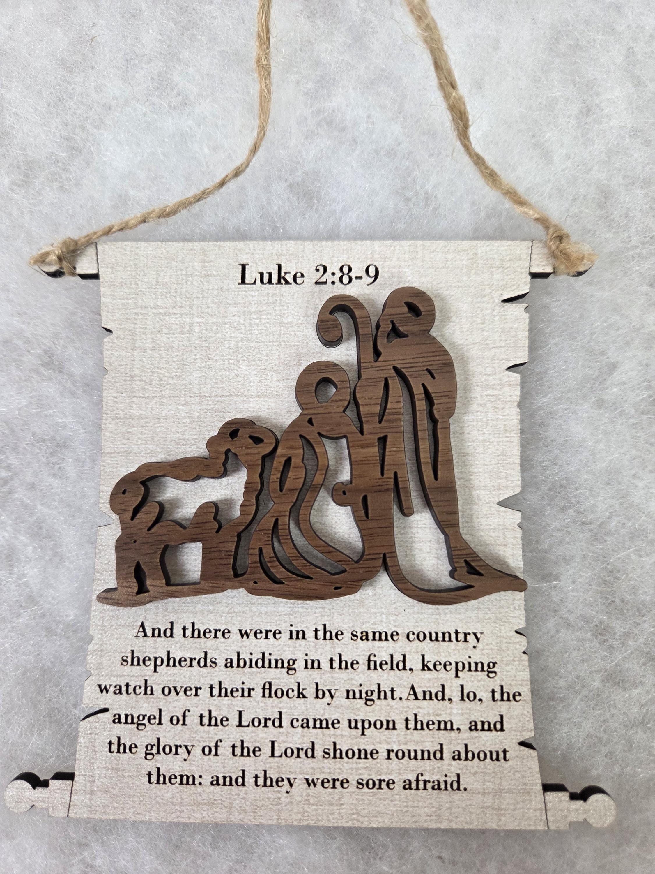 Nativity Bible Verse Ornaments - Bible Scripture Scroll Shaped Ornament ...