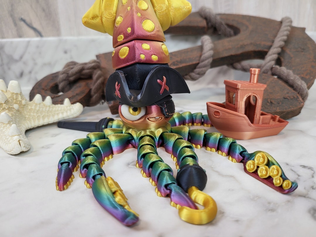 Flexi Factory Squid Pirate- 3D Articulated Flexi Pirate Squid- 3D ...