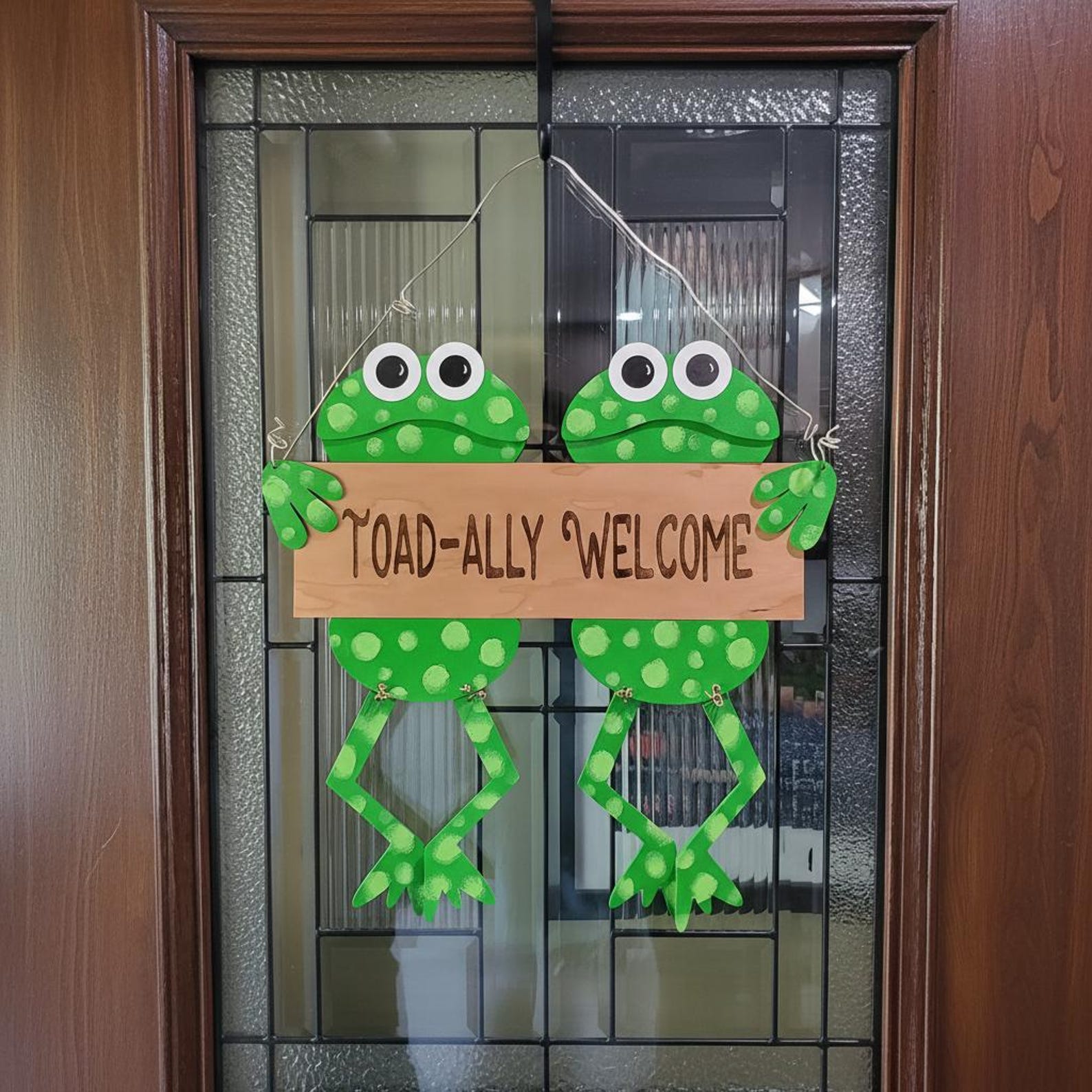 Frog Welcome Sign – Toad-ally Door Decor, Whimsical Hanging Art - Etsy
