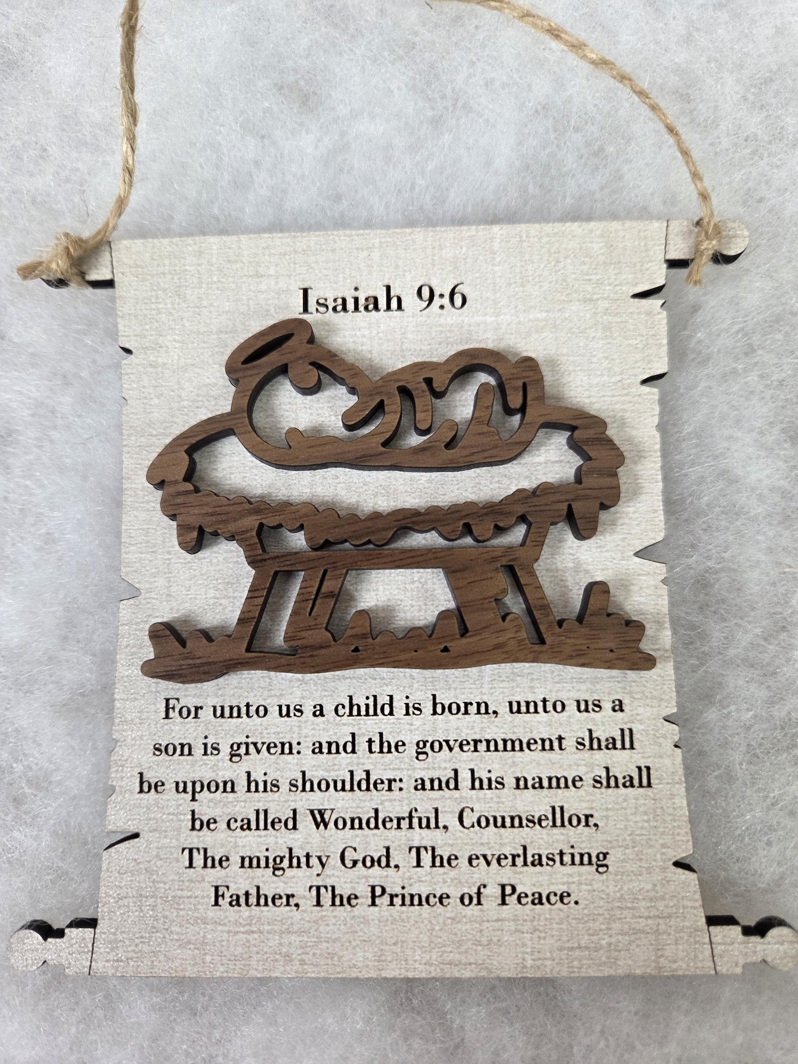 Nativity Bible Verse Ornaments - Bible Scripture Scroll Shaped Ornament ...