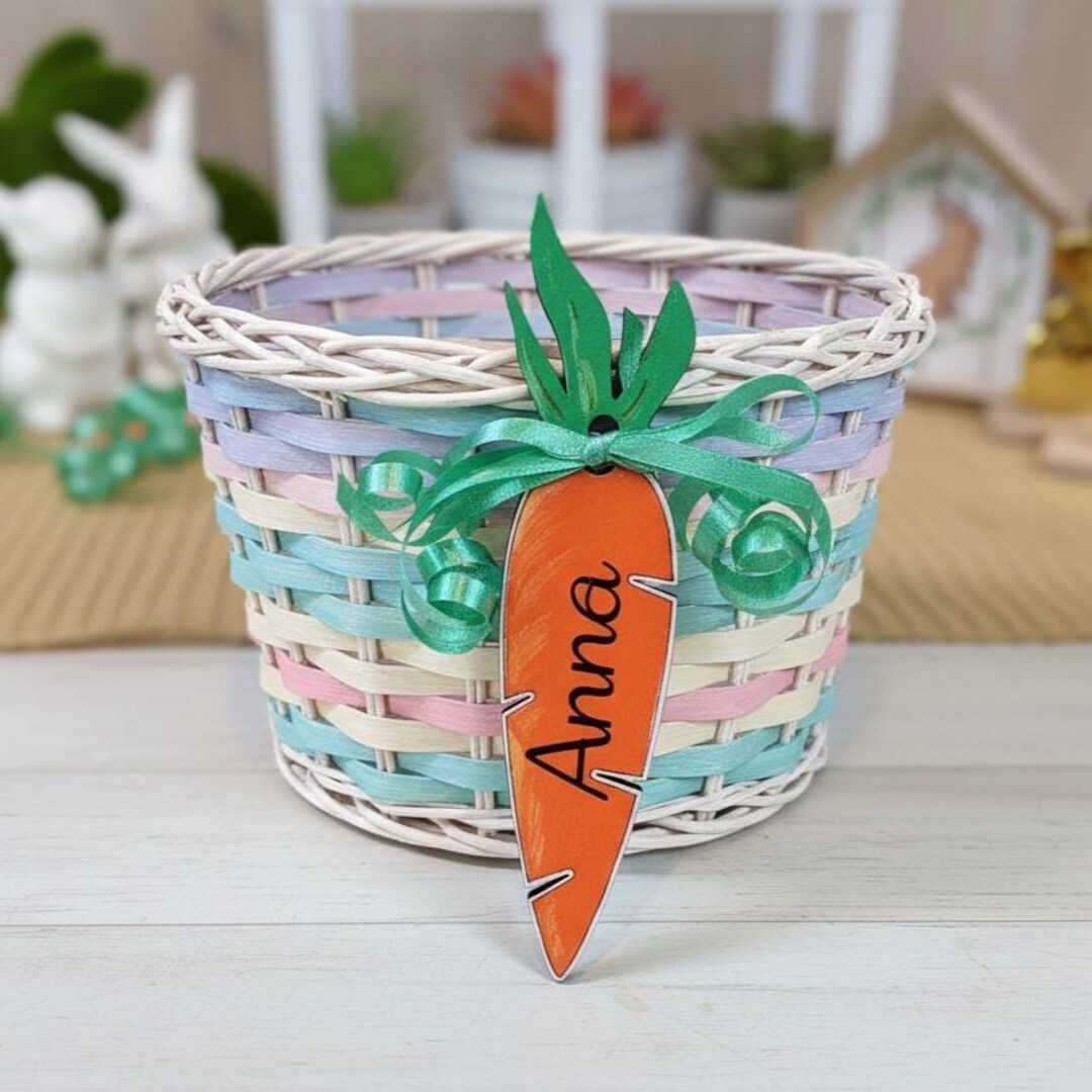 Personalized Carrot Easter Basket Tag - Hand Painted Name Tag - Etsy