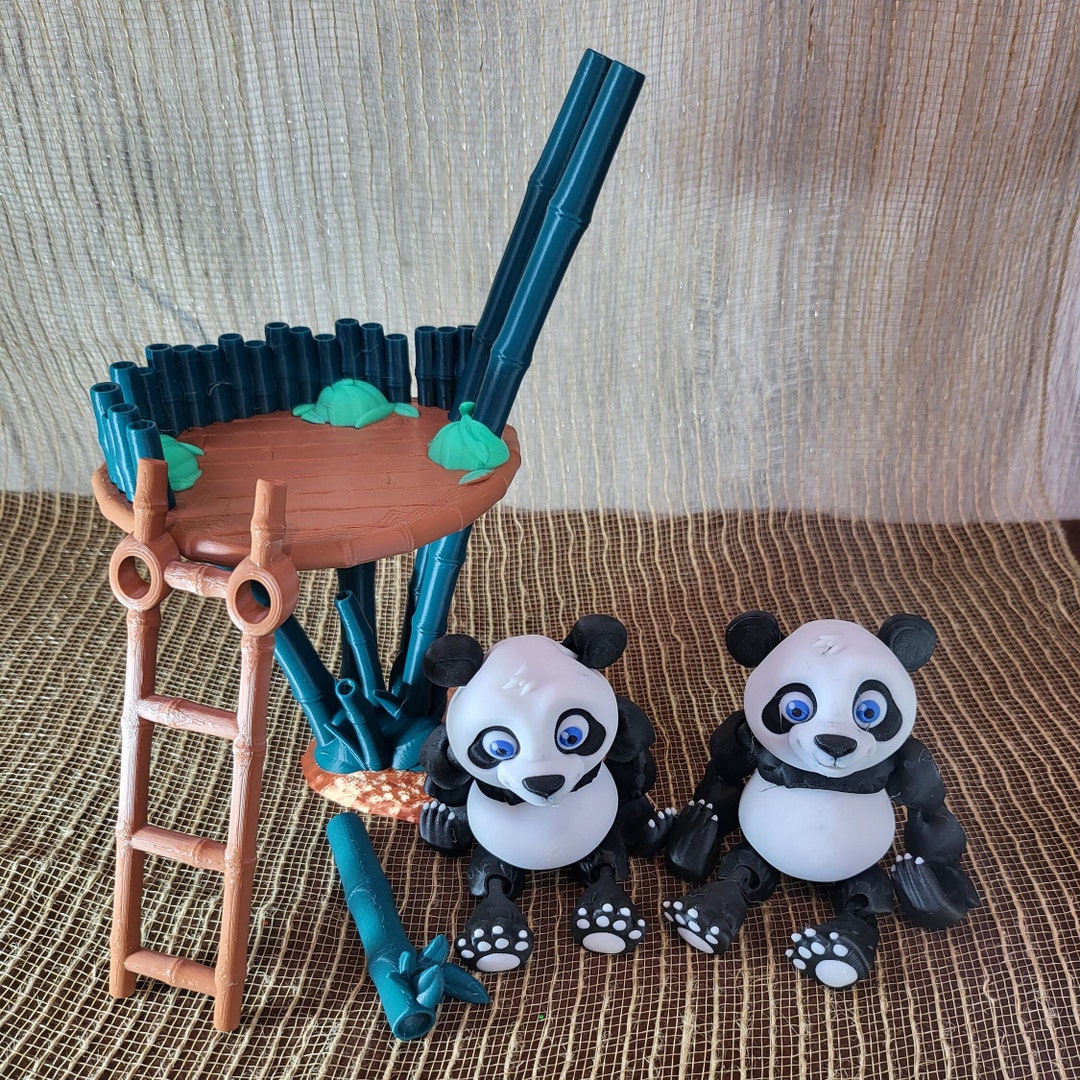 3D Printed Pandas - Flexi-factory Hanging Pandas With Tree Platform ...