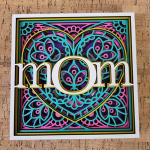 Layered Mom Sign - 3D Laser Cut Mandala Layered Mom Sign - Layered ...