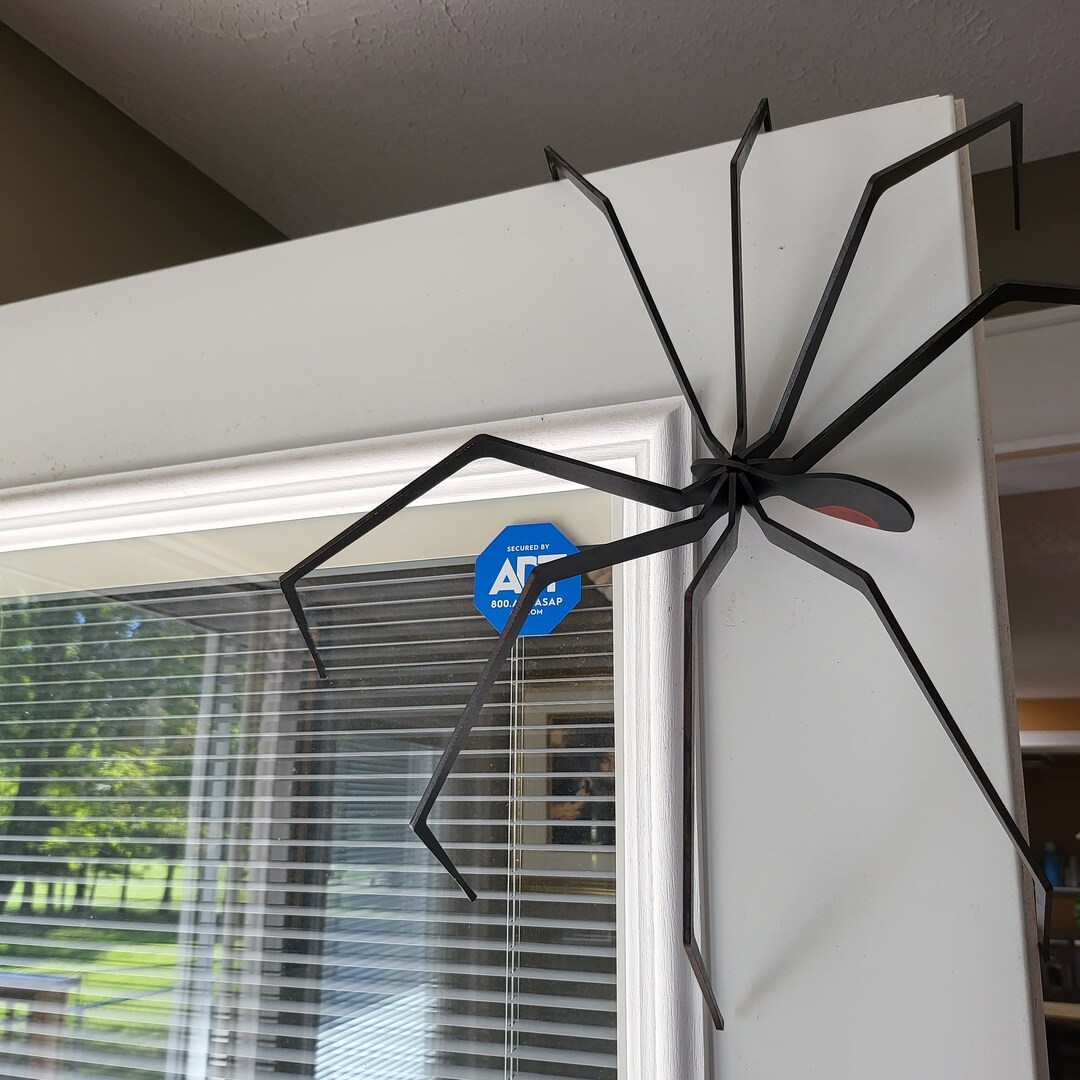 Black Spider Halloween Decoration - Wood Spider Decoration - Creepy ...