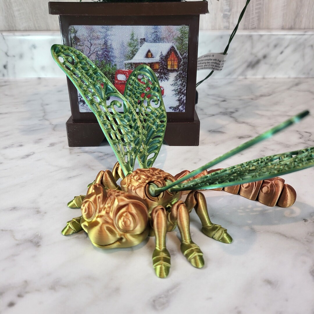 3D Printed Articulated Dragonfly - Dragonfly Articulated Figure ...