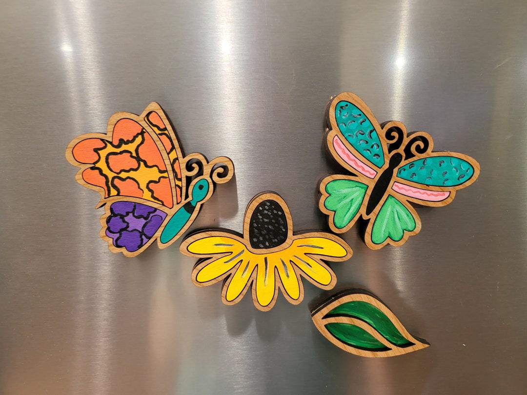 Butterfly Magnets - Bird Magnets - Frig Magnets - Flower Magnet With ...