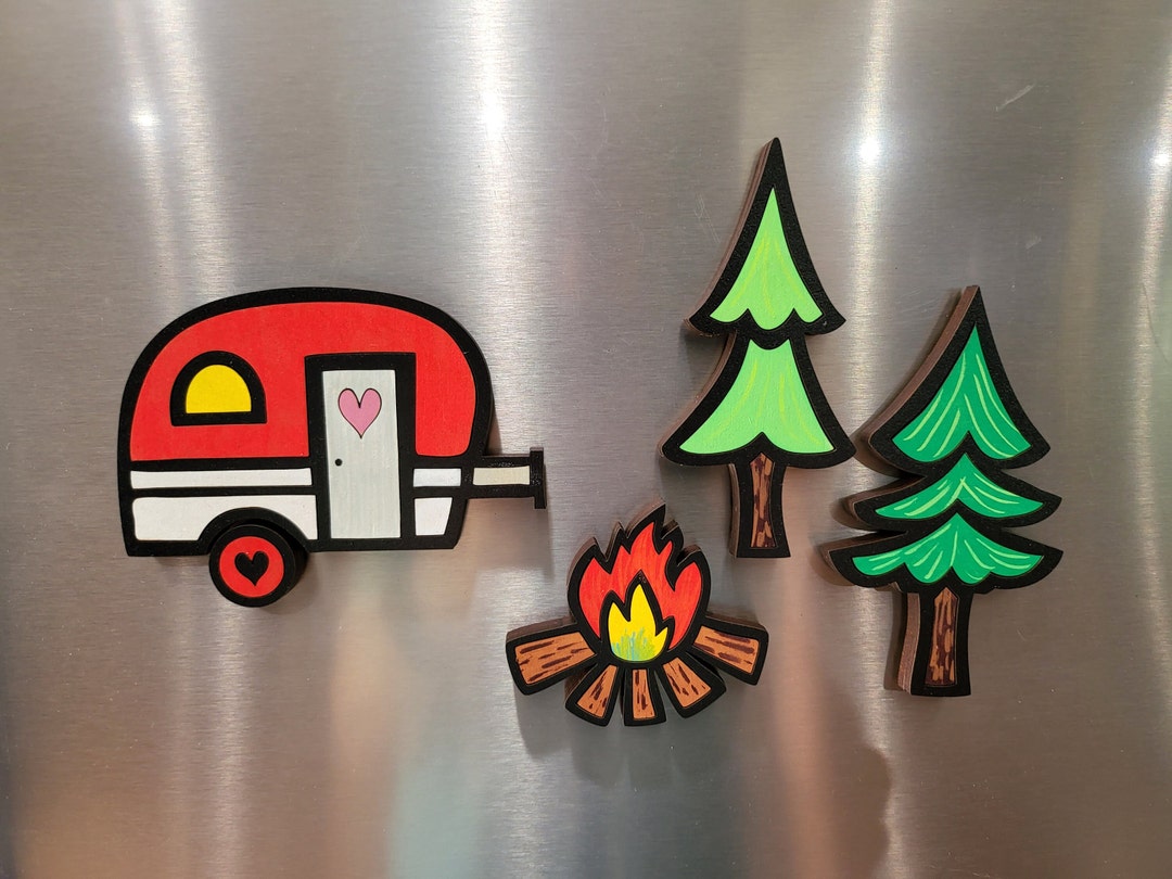 Camping Magnets - Frig Magnets - Campfire Magnets - Unique Refrigerator ...