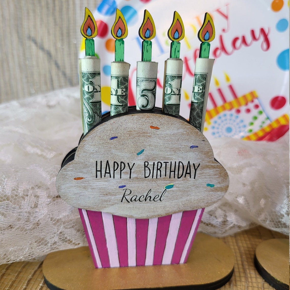 Wood Money Holder - Cupcake Money Candles - Cupcake Money Gift ...
