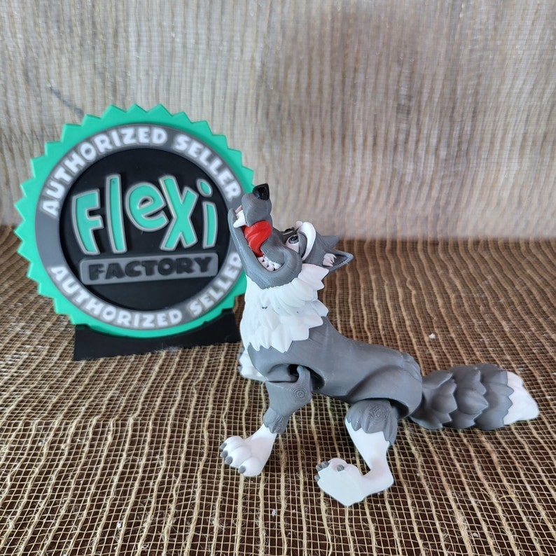 3D Printed Wolf - 3D Printed Flexi Wolf - Animal Fidget Toys ...