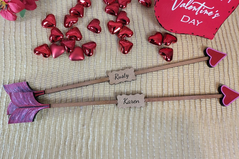 Personalized Cupid's Arrow Valentine Decoration – Laser Cut, Valentine ...