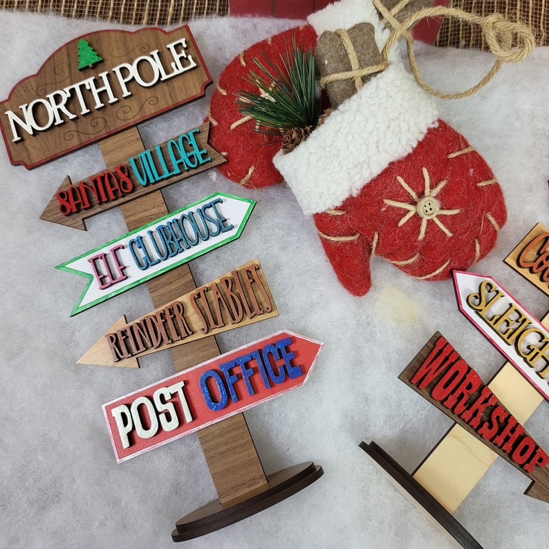 Christmas Arrow Sign - North Pole Sign - North Pole Village Sign ...