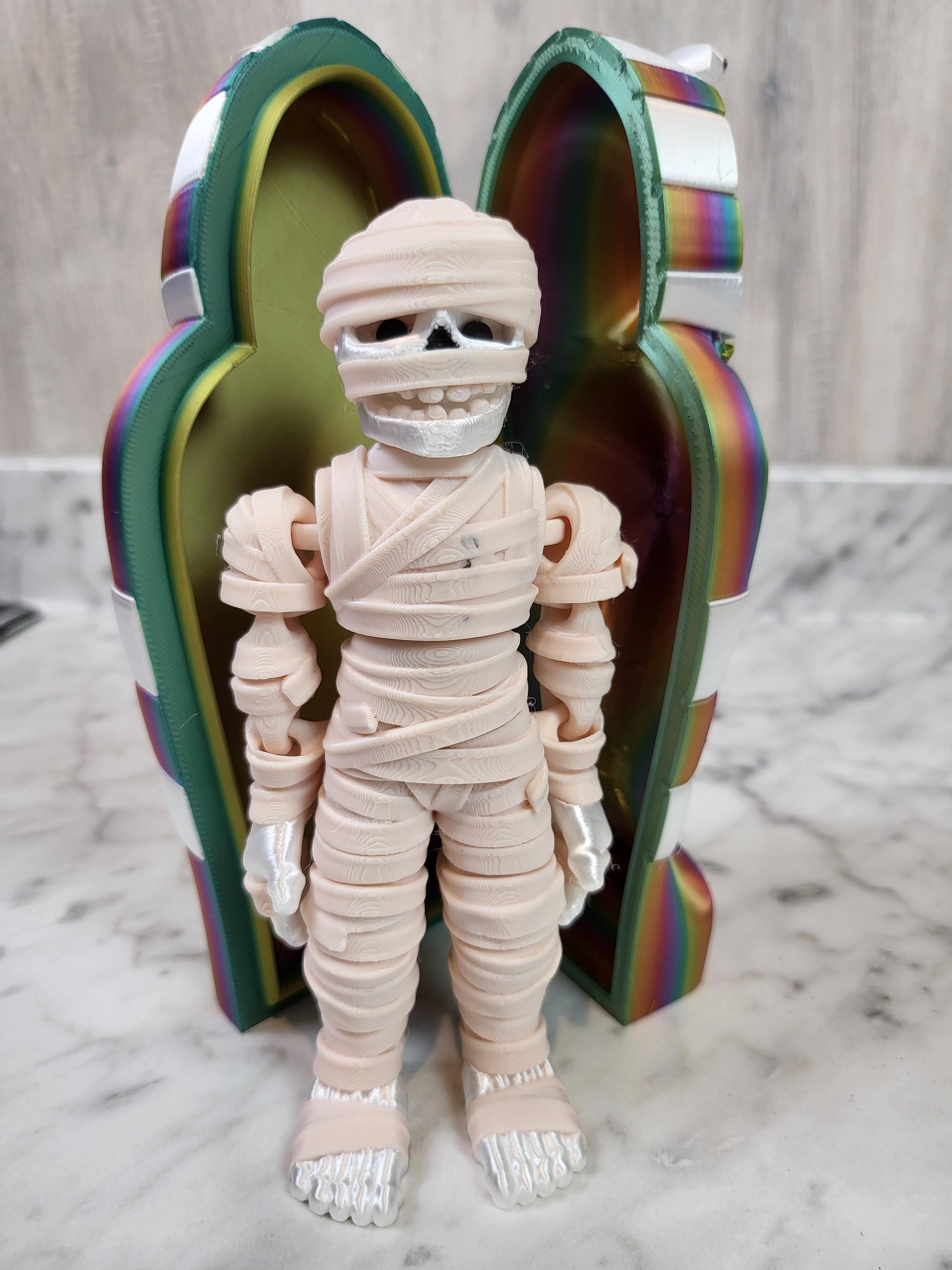 Flexi Mummy With Sarcophagus -mummy Toy-3d Printed Flexi Articulated ...