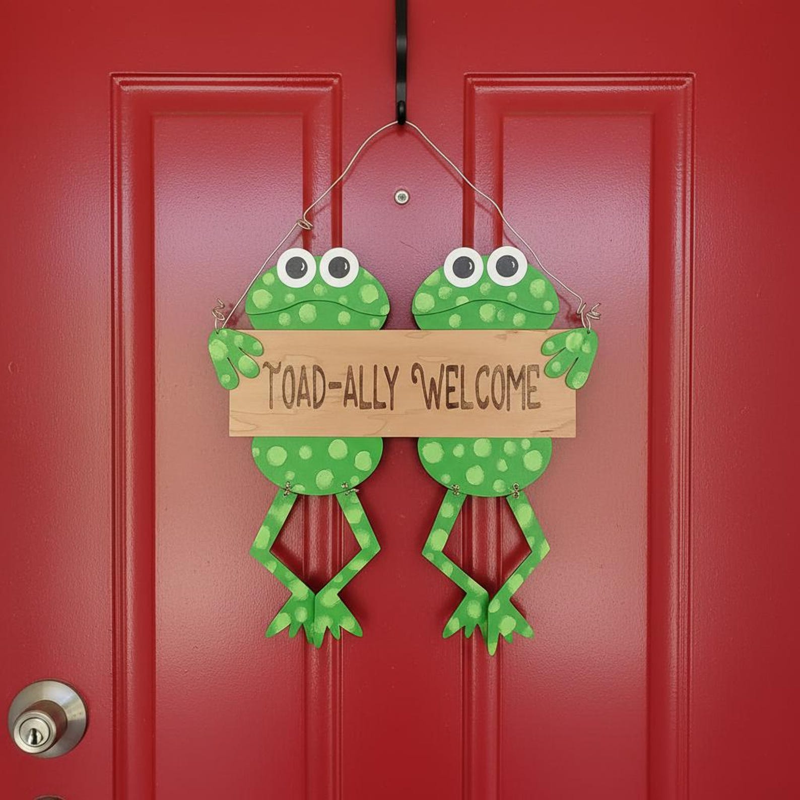 Frog Welcome Sign – Toad-ally Door Decor, Whimsical Hanging Art - Etsy