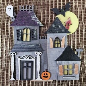 Halloween Village - Halloween Village Decor - Haunted Village - Wooden ...