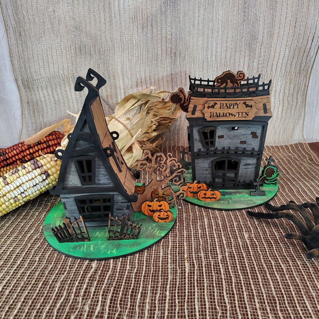 Zombie House - Hand Painted Halloween Decorations - Dimensional Witch ...