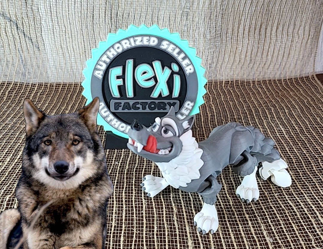 3D Printed Wolf - 3D Printed Flexi Wolf - Animal Fidget Toys ...