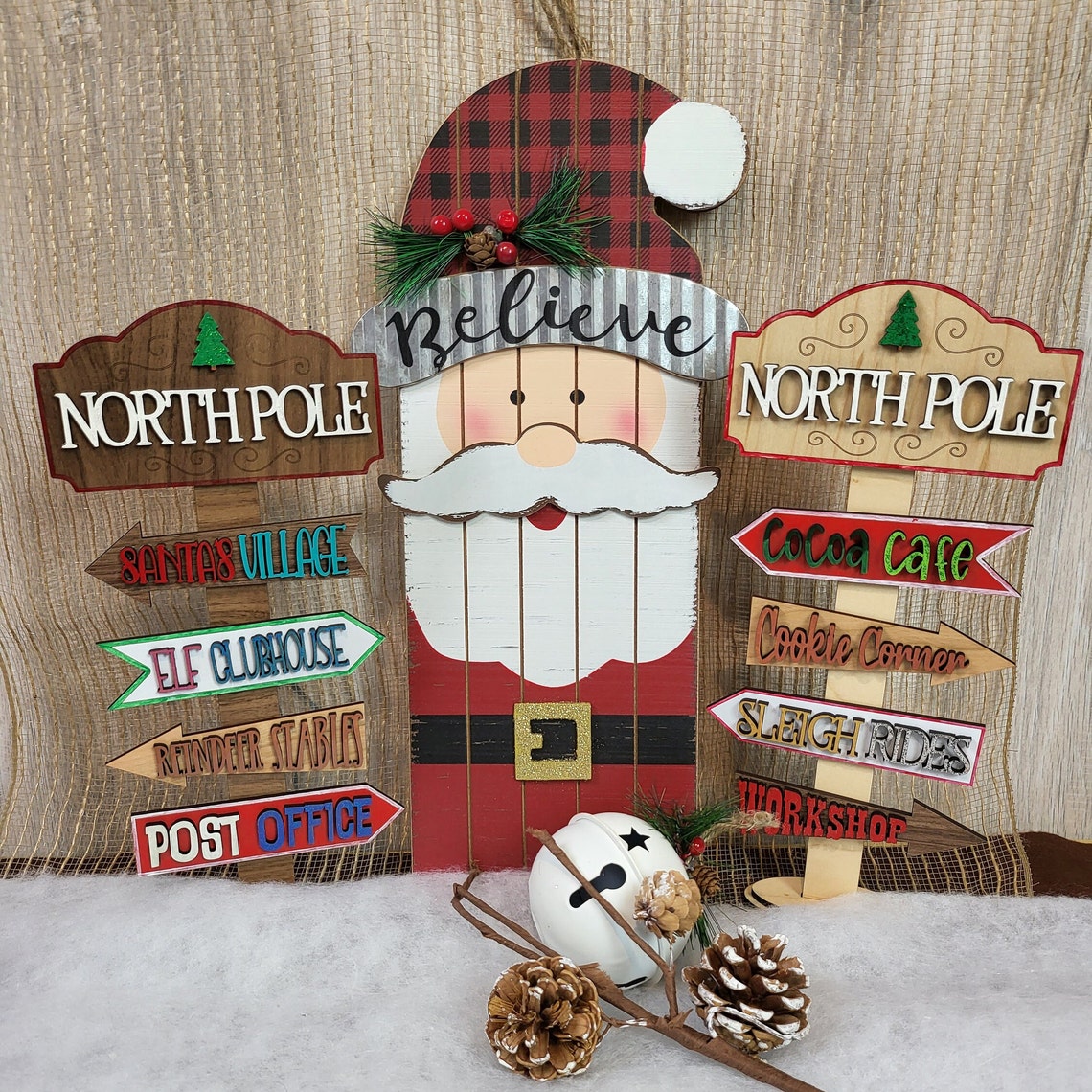 Christmas Arrow Sign - North Pole Sign - North Pole Village Sign ...