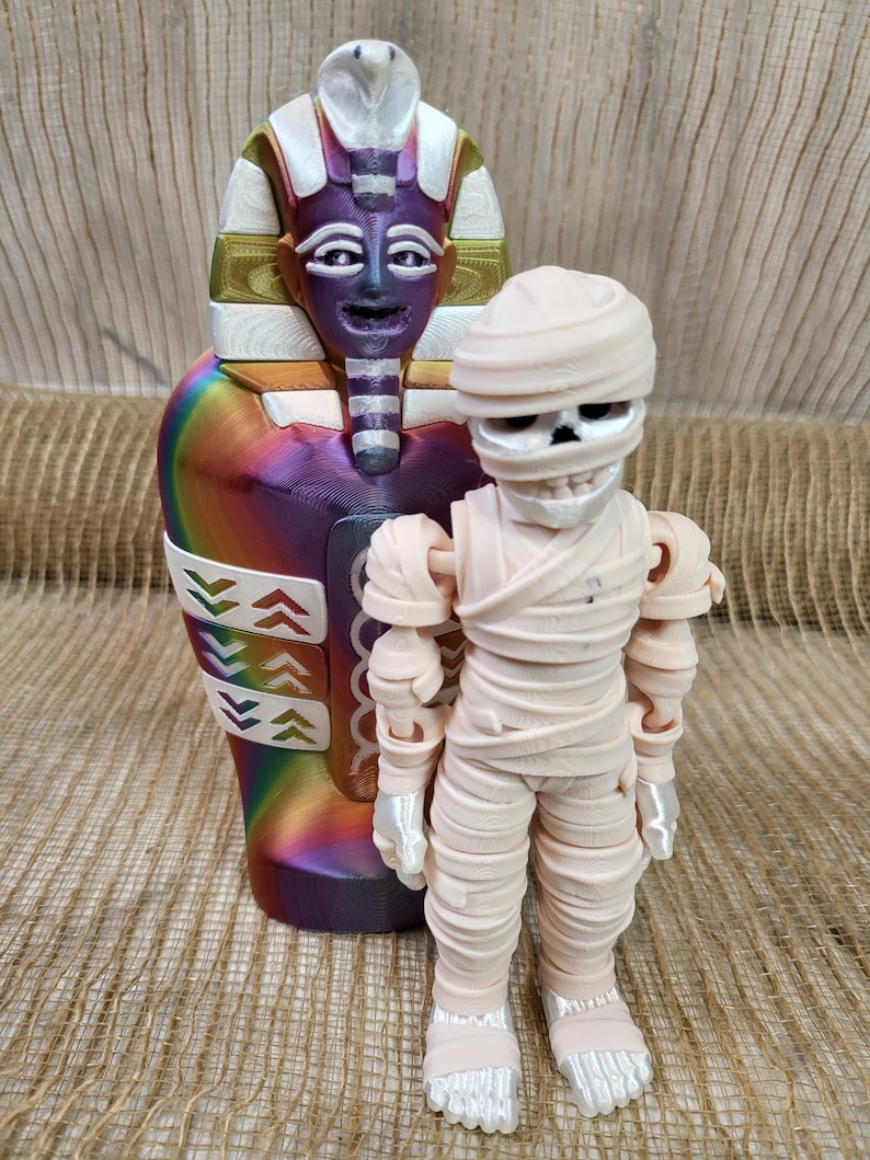 Flexi Mummy With Sarcophagus -mummy Toy-3d Printed Flexi Articulated ...