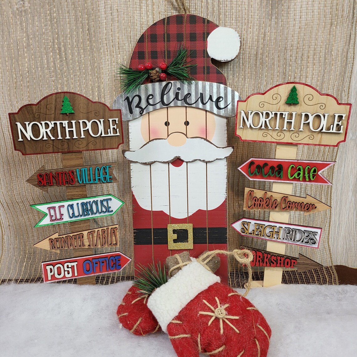 Christmas Arrow Sign - North Pole Sign - North Pole Village Sign ...