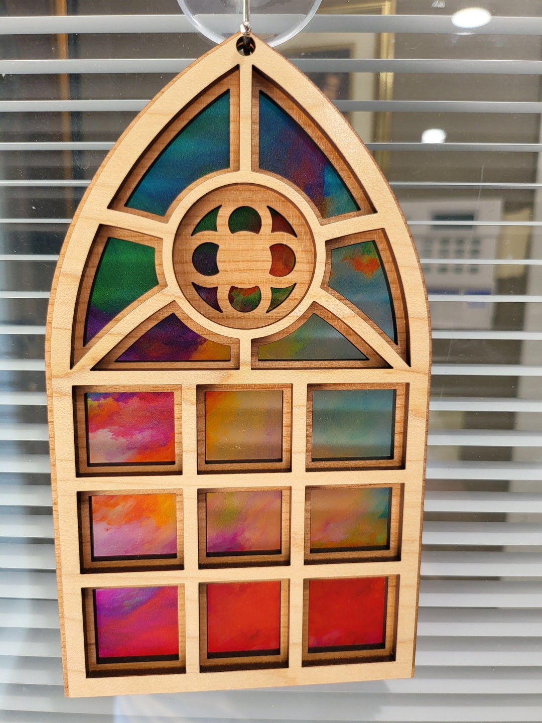Window Frame Suncatcher - Cathedral Window Suncatcher - Arch Window ...