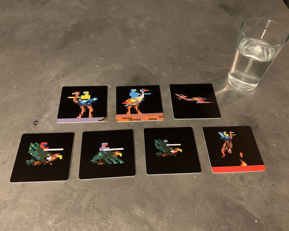 Classic Video Game Drink Coasters - Joust Set of 7 - Etsy