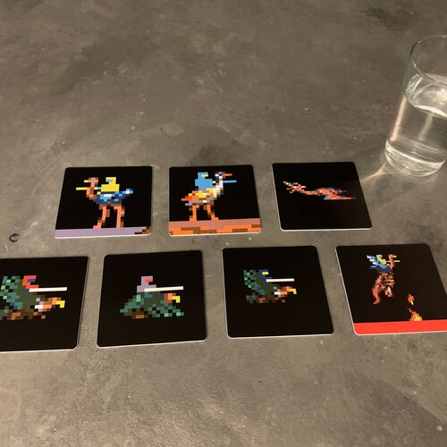 Classic Video Game Drink Coasters Joust Set of 7 - Etsy