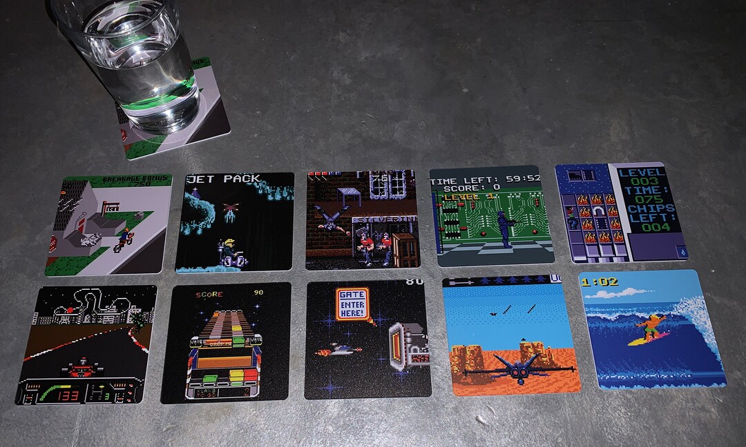 Classic Video Game Drink Coasters - Atari Lynx Screens Set of 10 - Etsy