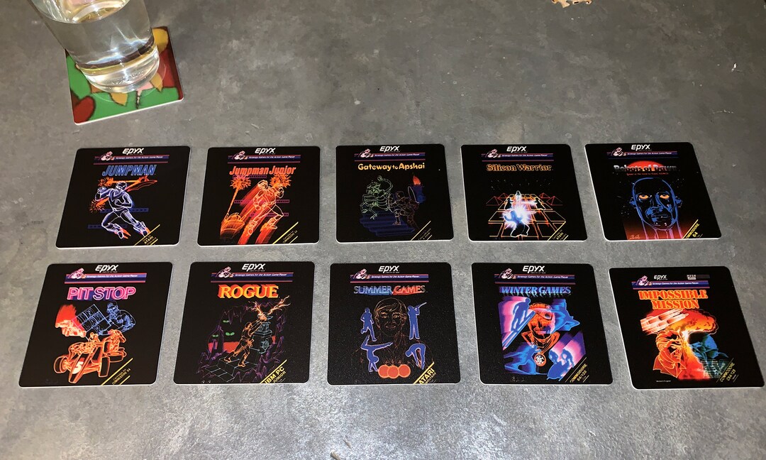 Classic Computer Game Drink Coasters Epyx Set of 10 - Etsy