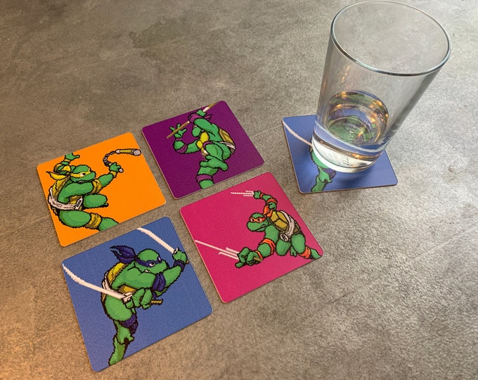 TMNT NES Coaster Ninja Turtles Coaster Video Game Coaster - Etsy