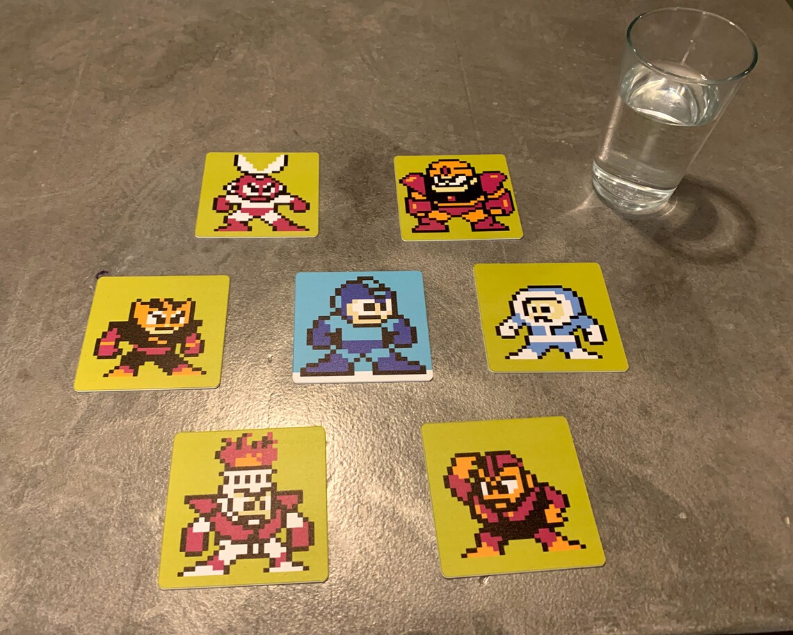 Classic Video Game Drink Coasters NES Mega Man Set of 7 - Etsy