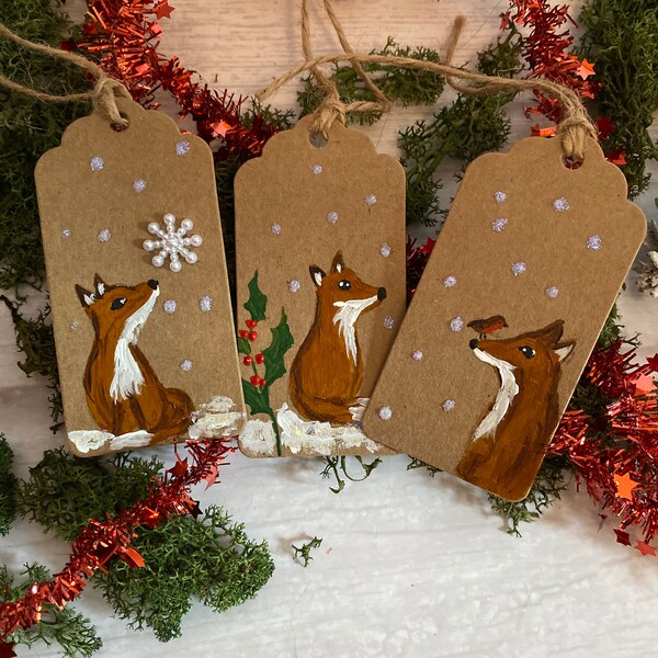 Christmas Painted Gift Tag - Etsy