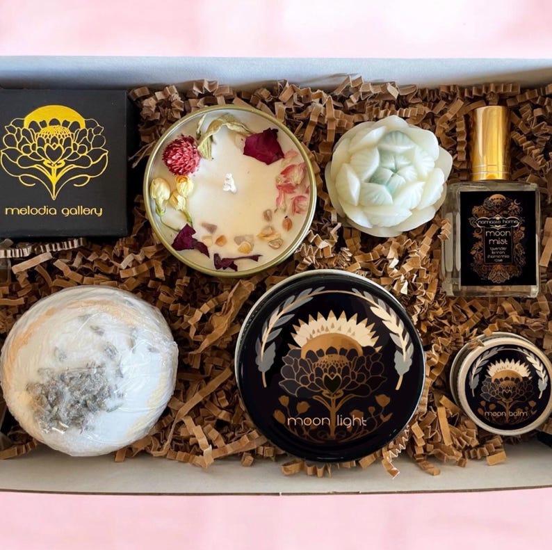 Moon Box Gift Set, 5 or 6 Piece Customizable Aromatherapy Set, Gift ...