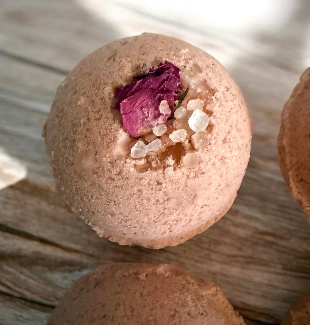 Rose + Himalayan Salt Kaolin Clay Ritual Bath Bomb | Floral Mineral ...