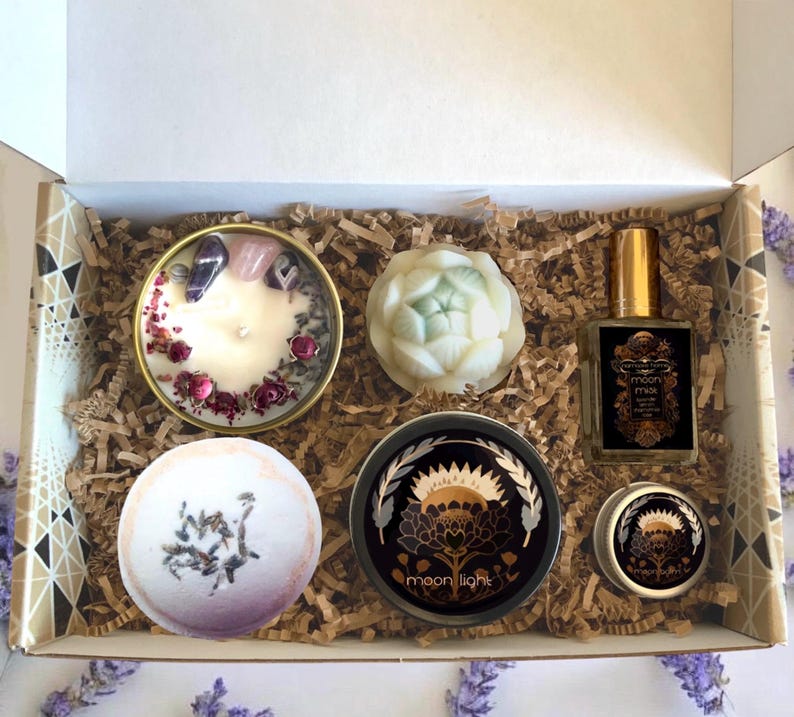 Moon Box Gift Set, 5 or 6 Piece Customizable Aromatherapy Set, Gift ...