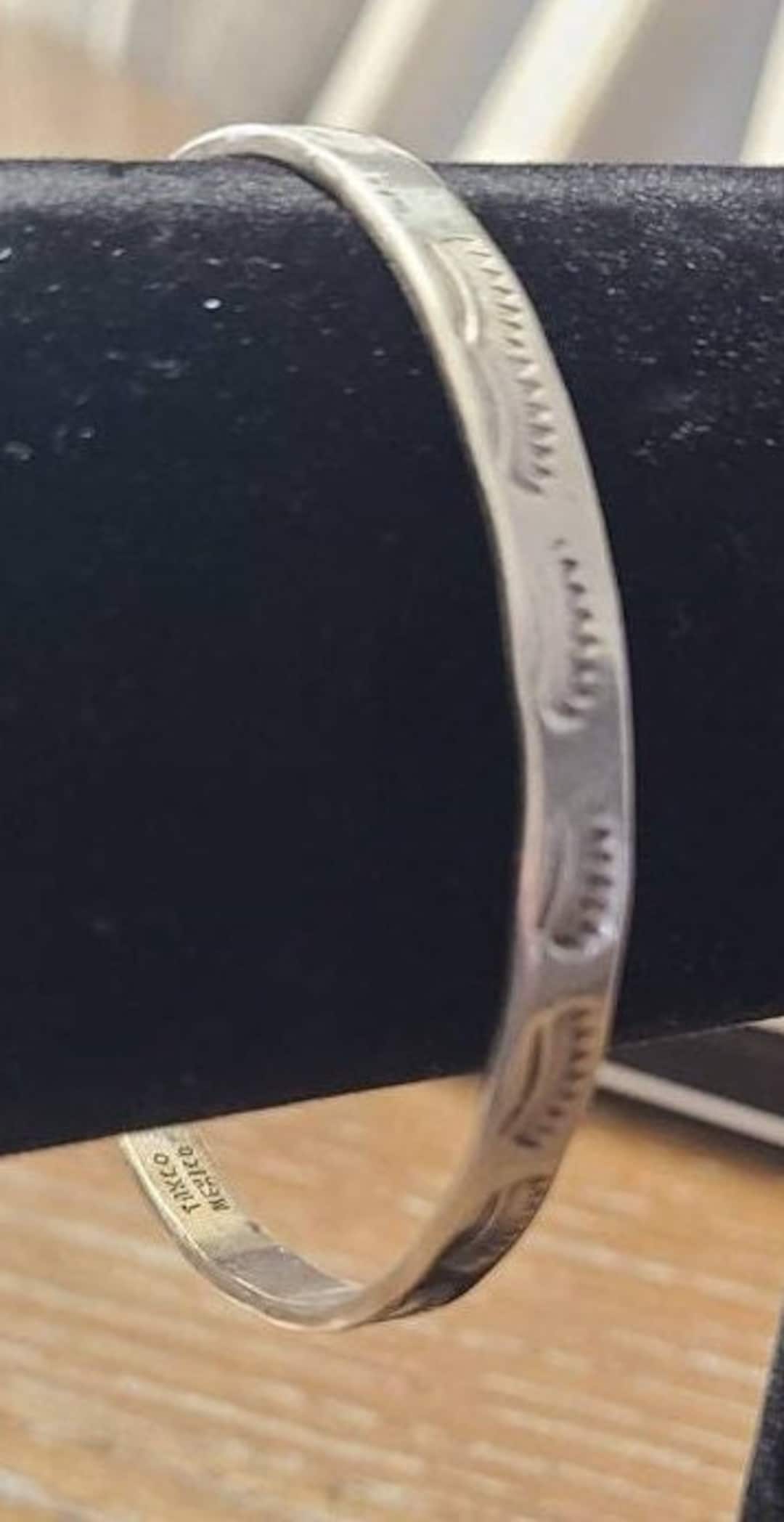 Vintage Taxco Mexican Sterling Silver Bangle Bracelet, Affordable ...