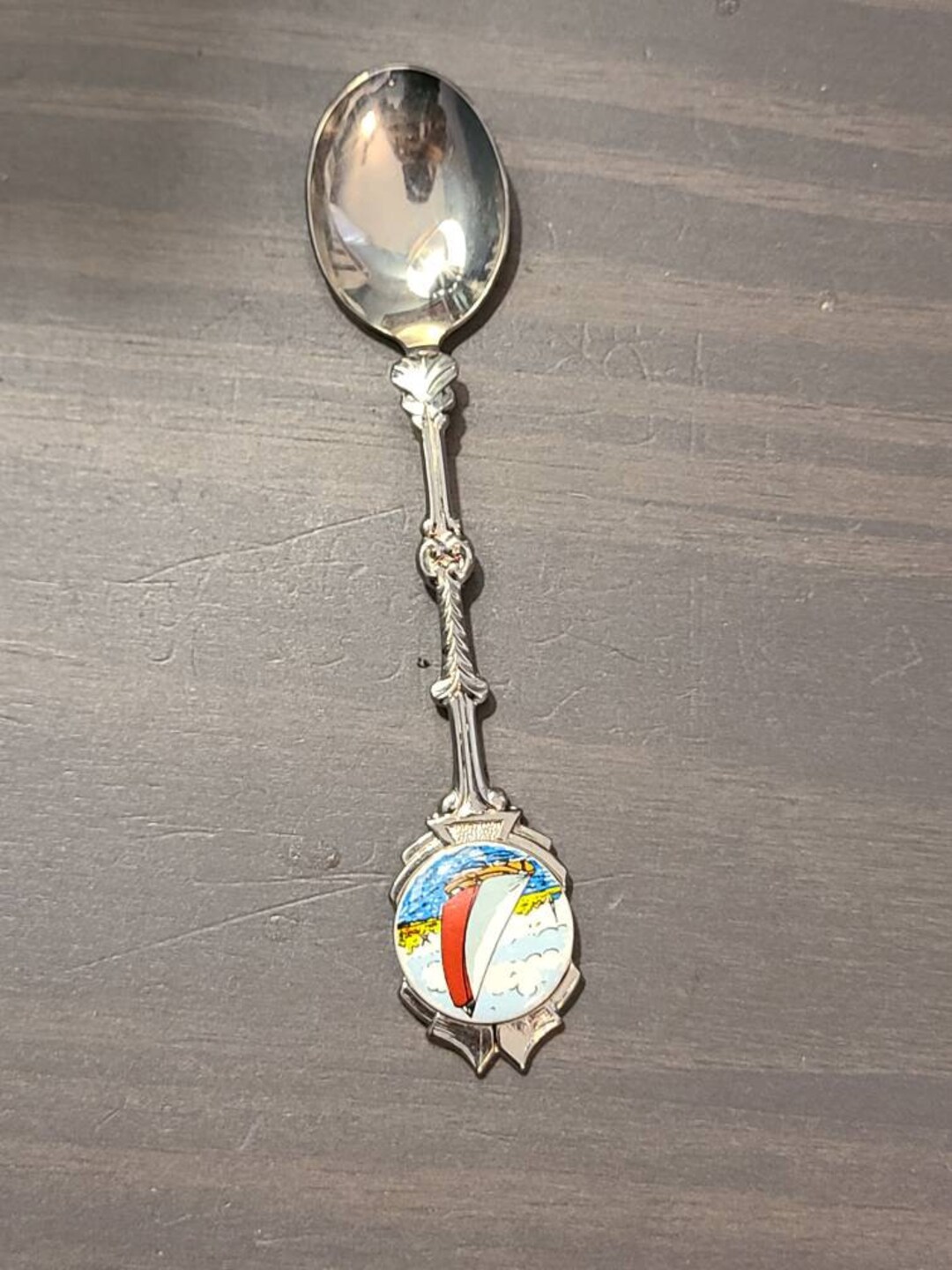 Vintage Collectible Silver-tone Display Spoon, Beautiful Nautical Ship ...